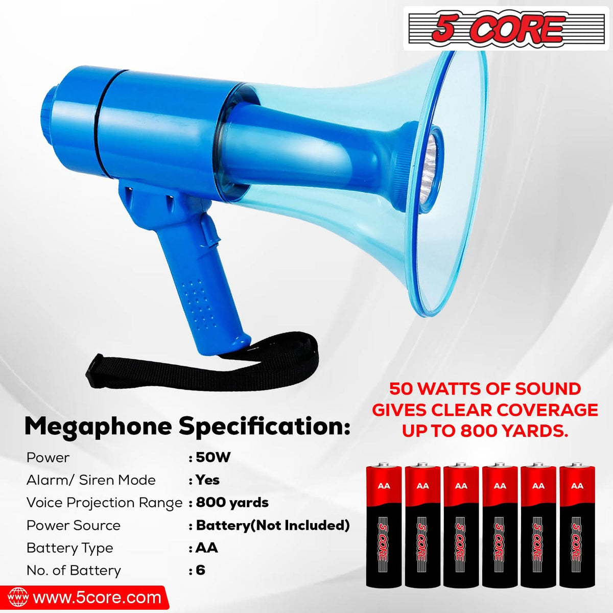 Megaphone Loudspeaker Bull Horn 50W Waterproof Megafono