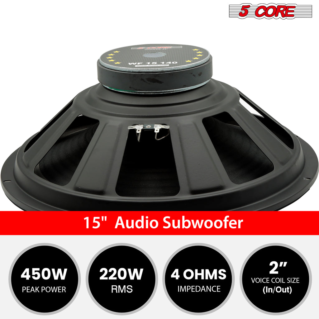 15 Inch Subwoofer Speaker w Deep Bass- 5 Core