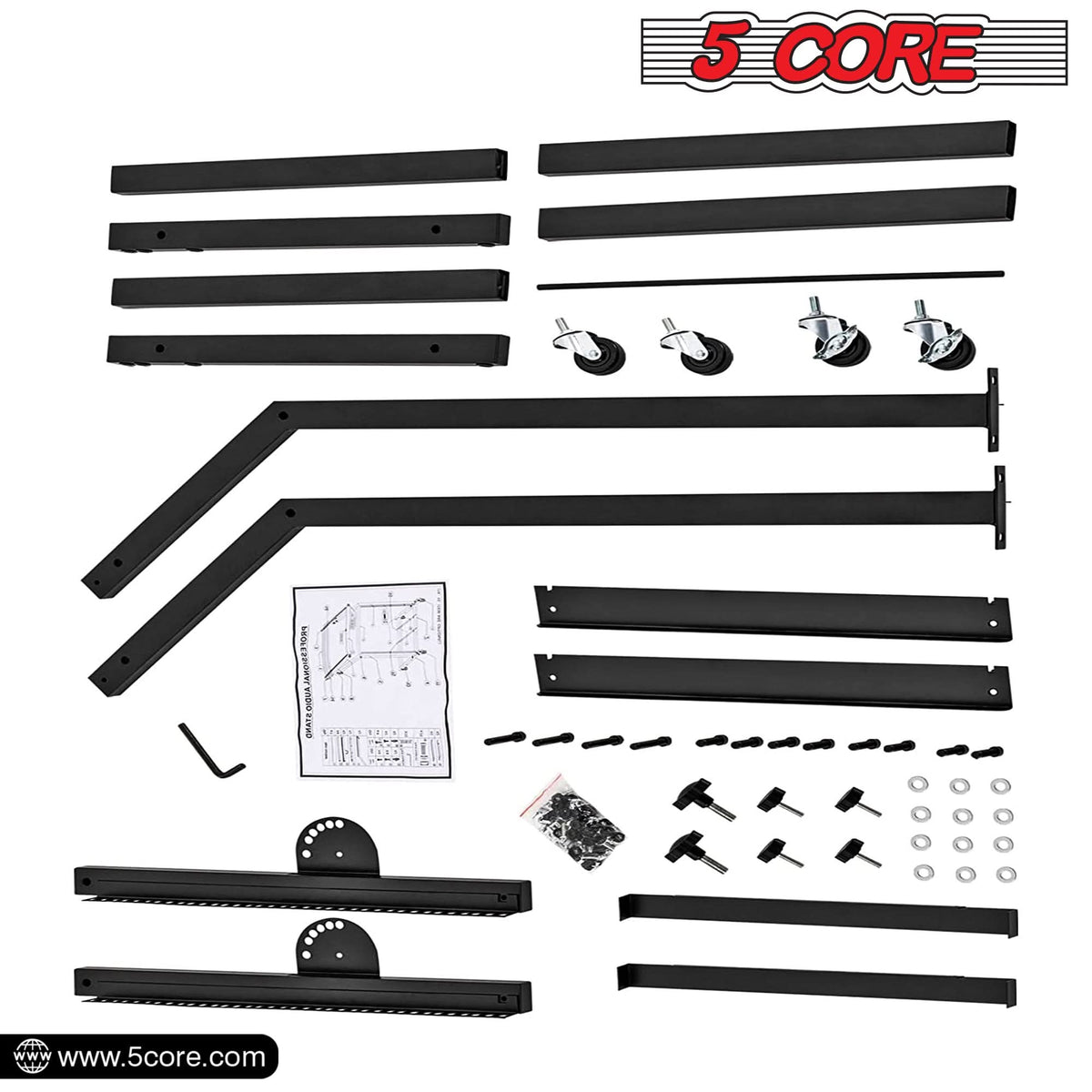 5 Core 16U DJ Mixer Stand Adjustable Rack Mount Cart - 5 Core