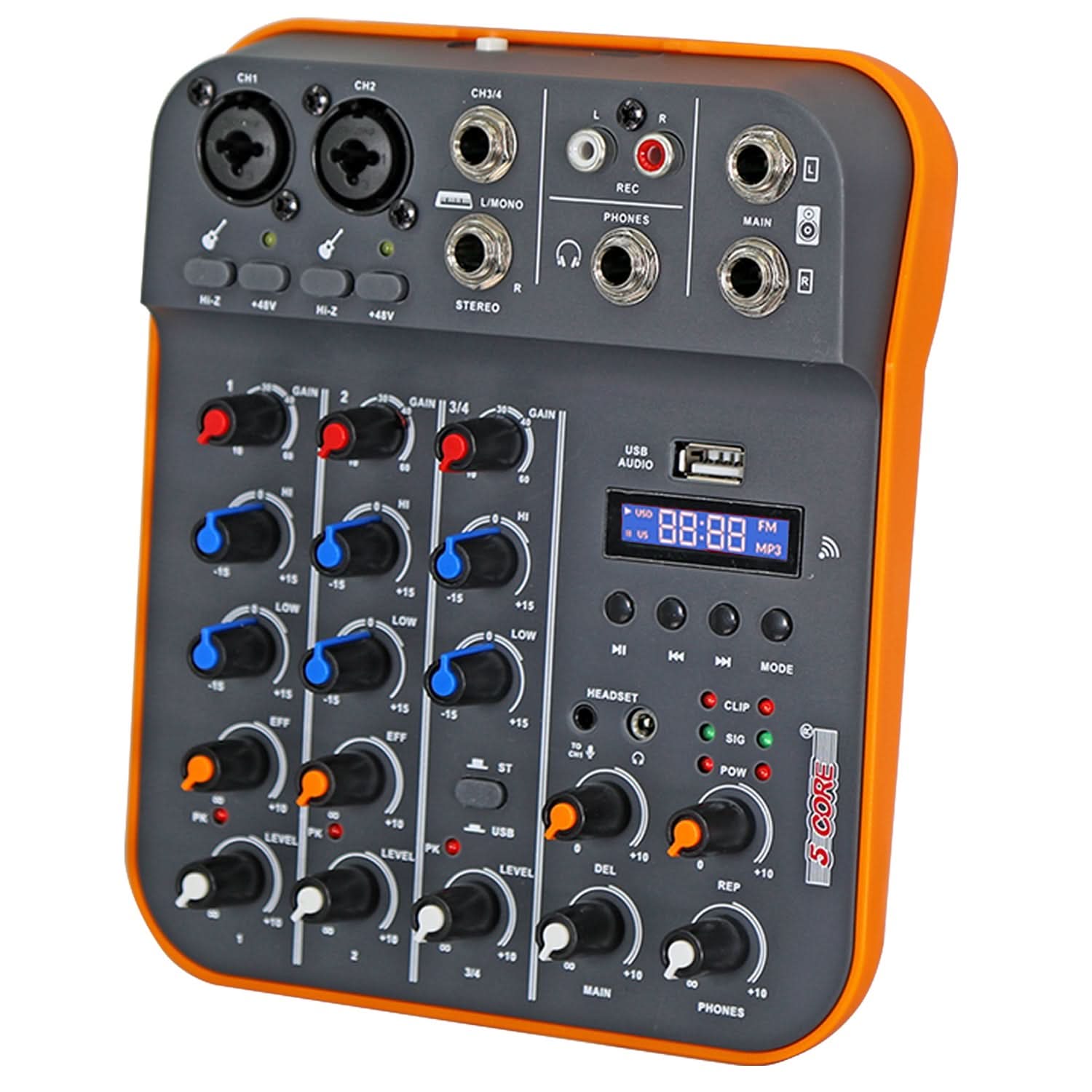 Audio Mixer DJ Sound Board 4 Channel XLR Mixer Soundboard