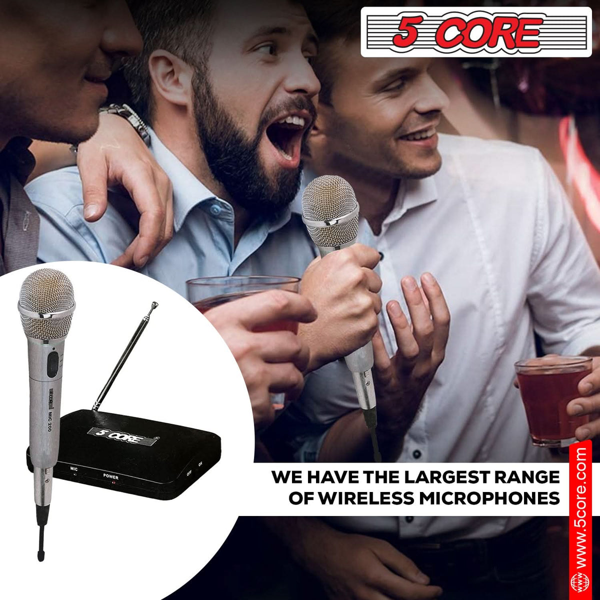 Professional Wireless Mic System with Cordless Handheld Mics
