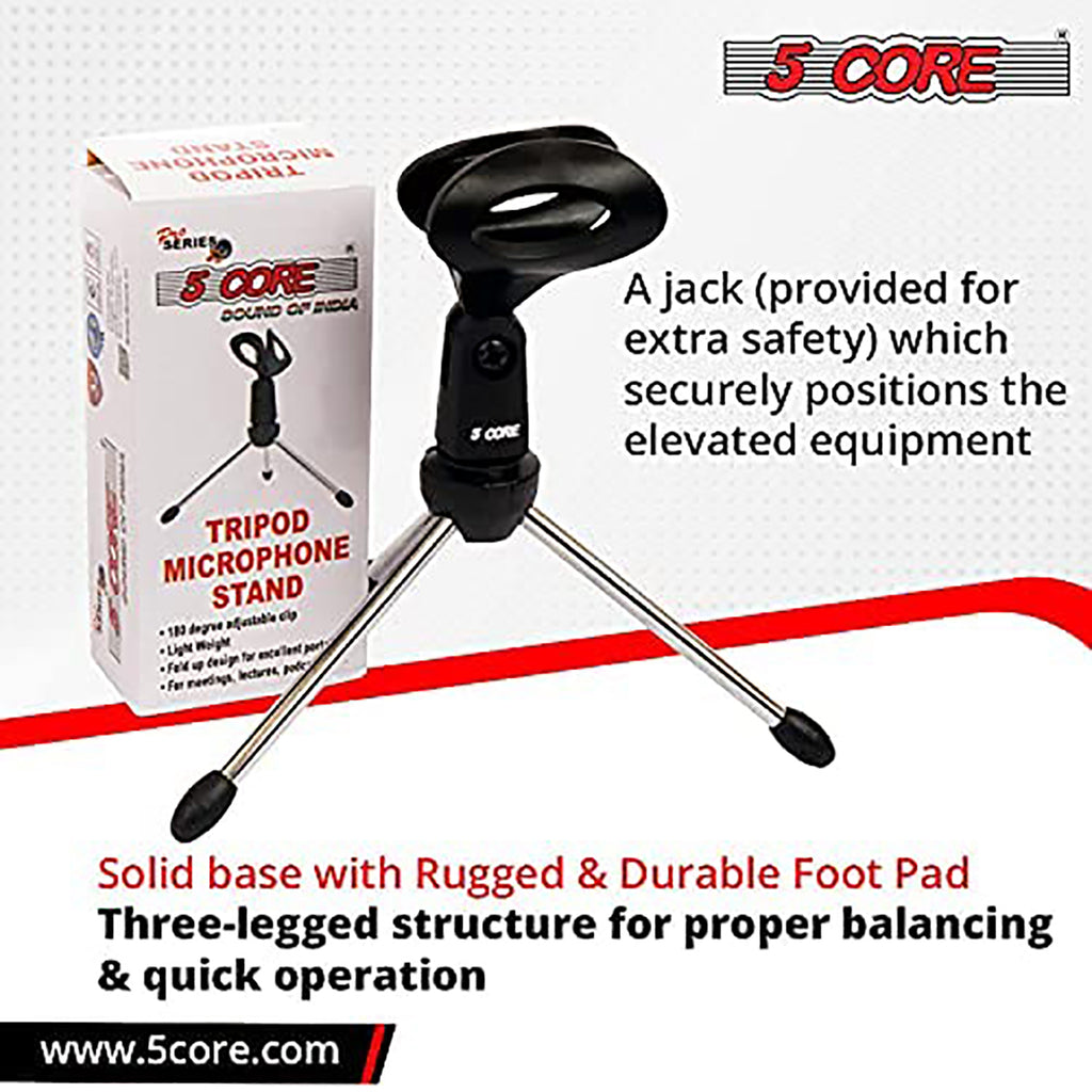 5 Core Desk Mic Stand Angle Adjustable Table Tripod