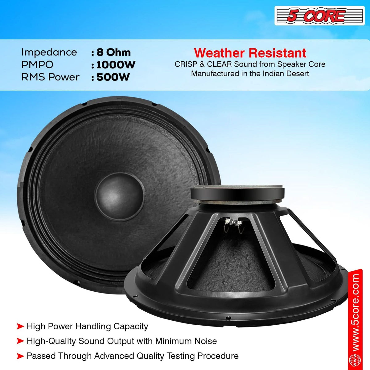 Subwoofer Speaker | Deep, Powerful Bass - 5 Core