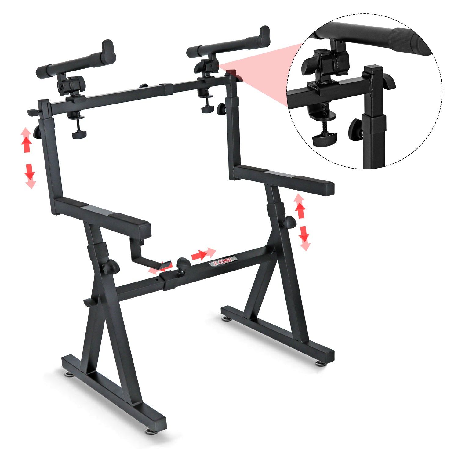 Two Tier Keyboard Stand Adjustable Dual Digital Piano Riser