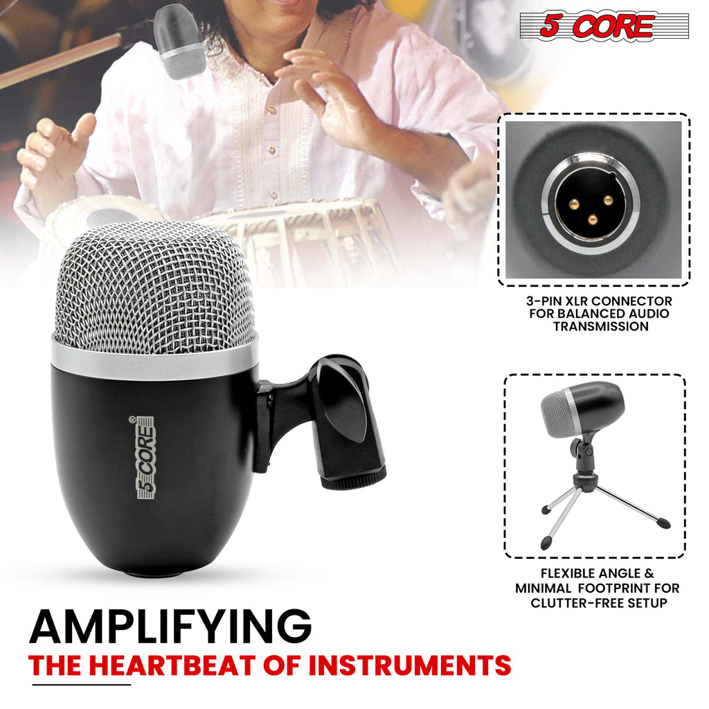 Professional Tabla Mic Set for Bayan Dayan- 5 Core