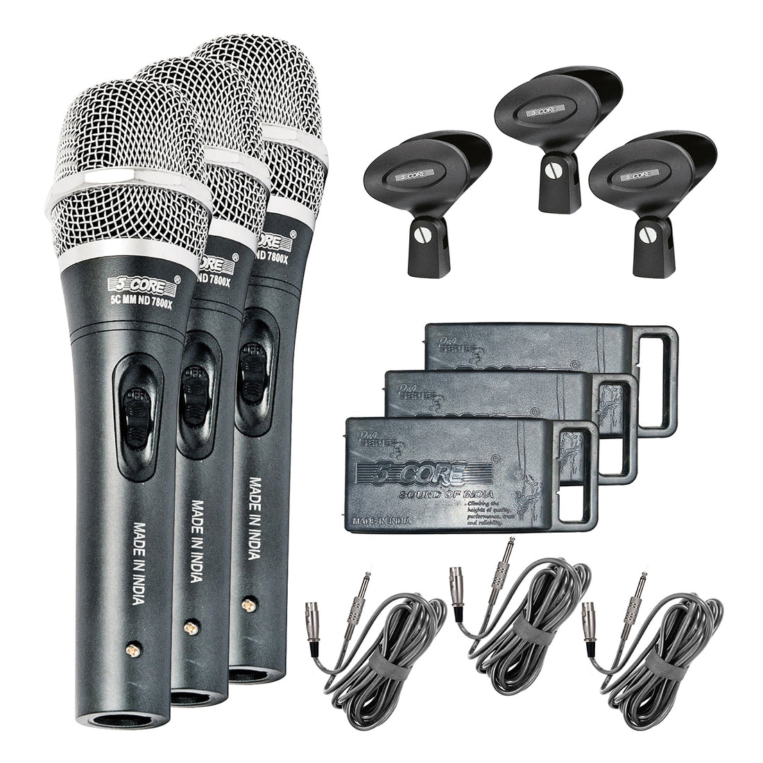 5 Core Handheld Microphone Neodymium Vocal Metal Mic - 5 Core